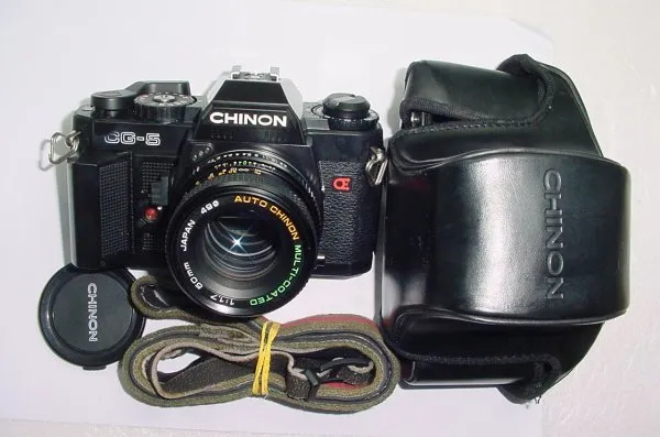 Chinon CG-5 35mm Film SLR Manual Camera with 50mm F/1.7 MC Lens - Chinon...
